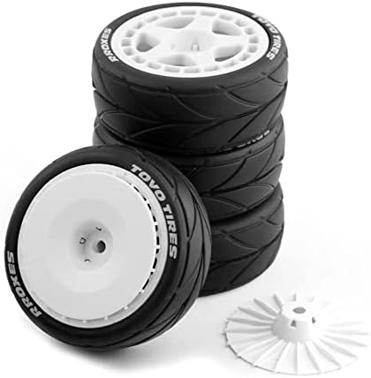 Amazon.com: WLYEJEA 4PCS 65mm RC Rubber Tire 12mm Hex Plastic Wheel Rim ...