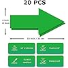 Green Arrow Floor Sticker 25 × 12.5 cm Self-Adhesive Directional Arrow ...