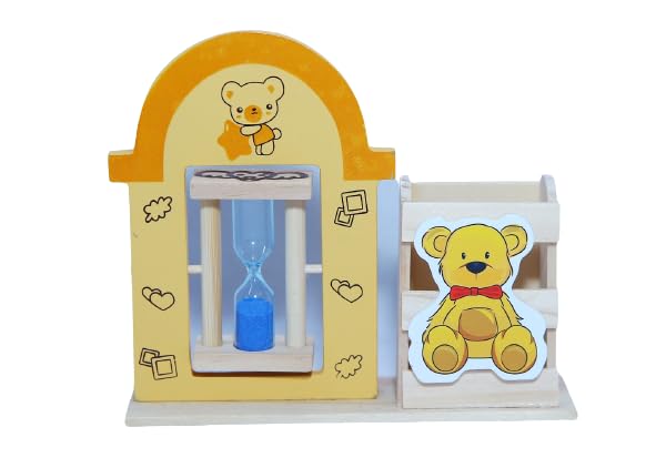 KANHA Traders Wooden Pen Stand with Hourglass Timer | Pen/Pencil Holder ...