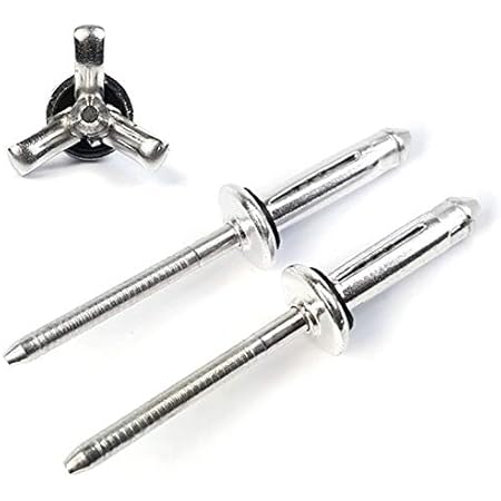 Amazon.com: Tri-Fold Exploding Pop Rivets 1/4 (#8) Aluminum Blind ...