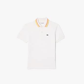 Lacoste Polo regular fit con cuello tricolor y manga corta de algodón ...