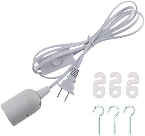 Rextin E26/E27 LED Light socket 13FT extension cord with On/Off switch ...