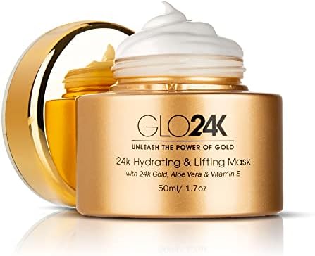 Amazon.com : GLO24K Hydrating and Lifting Mask with 24k Gold, Aloe Vera ...