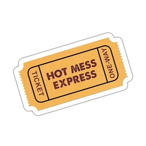 Amazon.com: Hot Mess Express Sticker, Ticket Sticker, Funny Sticker ...