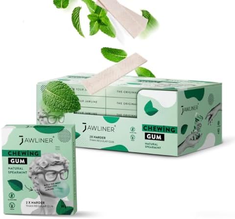 Amazon.com : JAWLINER Hard chewing Gum, Jawline gum - Sugar Free Mint ...