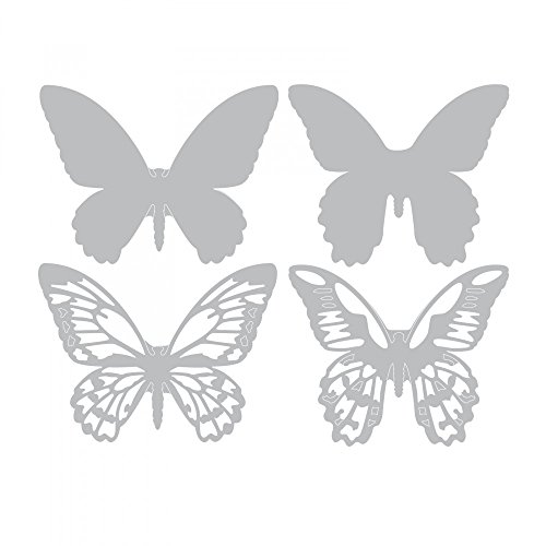 Sizzix Thinlits Die Set 4PK – Detailed Butterflies Mini by Tim H, Silver – BigaMart