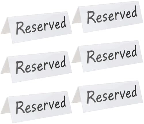 Amazon.com: 6 Pack Acrylic Reserved Table Signs for Wedding Party ...