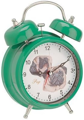 Amazon｜Pug Double Bell Dog Alarm Clock by Triple Store [並行輸入品]｜置き時計・掛け ...