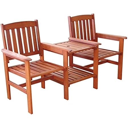 Garden Furniture Wooden Bench 2 Seater Love Seat Bench Patio Twin Chair ...
