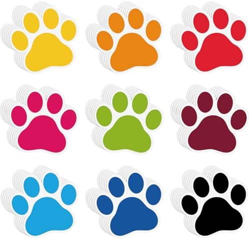 Amazon.com: Geyee 108 Pcs Paw Prints Cutouts Paw Bulletin Board ...