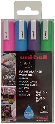 uni-ball PWE-5M Liquid Chalk Pens. Multi-Purpose Wipeable Coloured ...