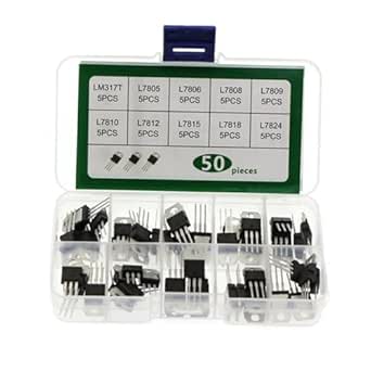 SagaSave 50 Pcs Voltage Regulator Assortment Kit 10 Types 5W 1A ...