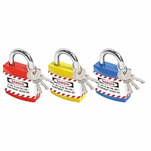 E-Square Lockout Tagout Jacket Padlock with Regular Steel Shackle - Set ...