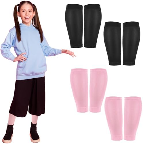 Amazon.com: Tarpop 4 Pairs Kids Soccer Leg Sleeves Long Compression Leg ...