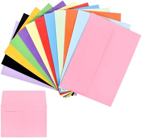 12 Coloured Envelopes for Gifts, 12.5 x 17.5 cm, Mini Envelopes Colored ...