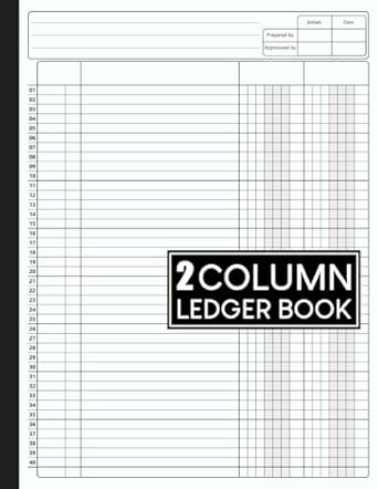 2 Column Ledger Book: Large Simple Two Column for Bookkeeping ...