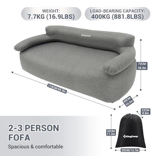 KingCamp Inflatable Sofa Camping Sofa Blow Up Couch Folding Portable ...