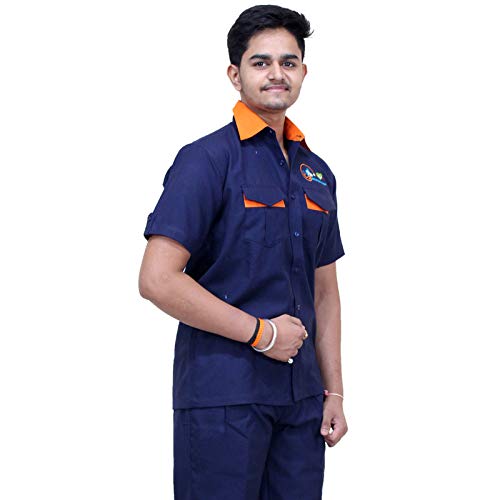 Satyam Charming Blue-Orange Workers Uniform With Contrast Design ...