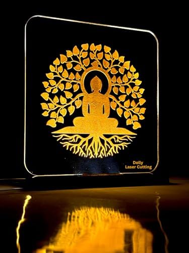 DLC - Lord Buddha LED Light Glow Frame for Home Decore, Office, Bedroom ...