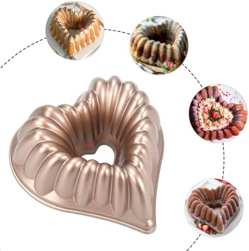 Amazon.com: Paris Hilton Heart Shaped Fluted Cake Pan, Cast Aluminum ...