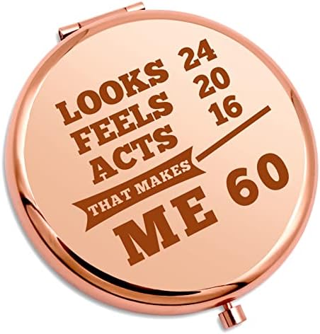 60th Birthday Gifts for Women 60th Birthday Compact Mirror 60 Year Old ...