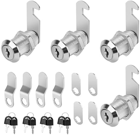 PYSEOSISE Cabinet Lock with Keys, 4 Pack Cabinet Cam Locks, Desk Drawer ...
