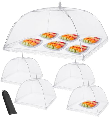 Amazon.com: Lauon Food Covers, 1 Extra Large (40"X23.7") & 4 (17"X17"), 5 Pack White Mesh Plate ...