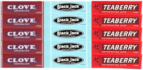 Amazon.com : Beemans Black Jack Clove Chewing Gum - 5 Packs of Each ...