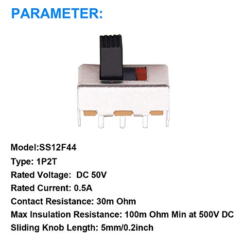 Snapklik.com : DAOKI 20PCS High Knob Vertical Slide Switches 1P2T SPDT ...