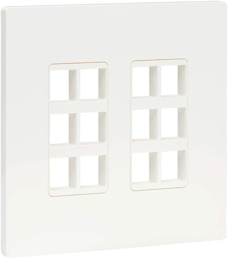 Amazon.com: 12-Port Double-Gang Keystone Wall Plate, White : Electronics