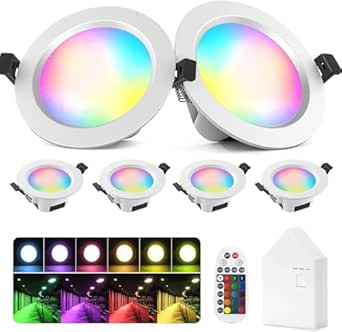 Buy Smart Led Downlights, 6 Pack 5W 3 Inch Dimmable RGBCW Smart ...