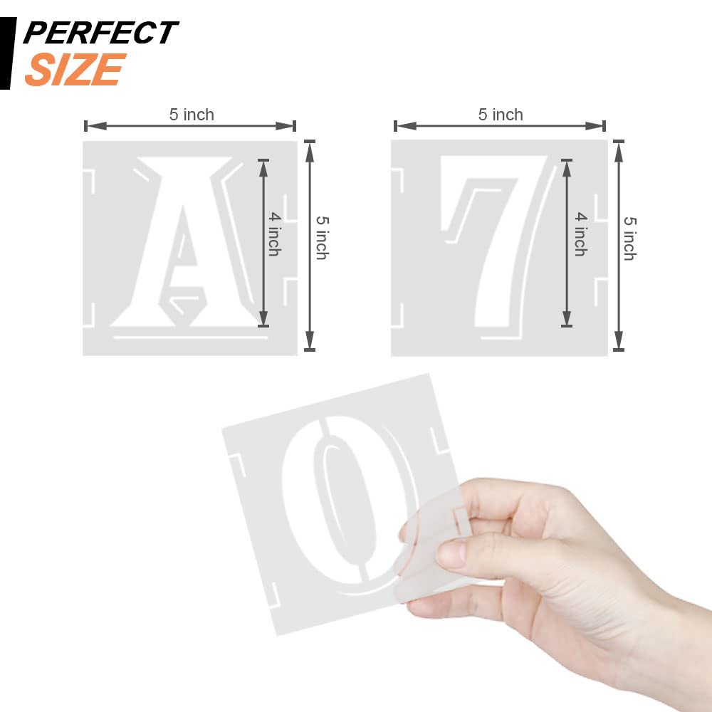 Buy 2 Inch Alphabet Letter Stencils Kit, 42 Pcs Reusable Interlocking ...