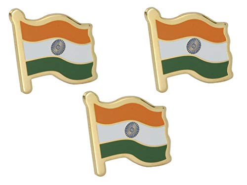 hhumanmakerr Indian Flag Tiranga Tricolor Brass Laminated Lapel Pin ...