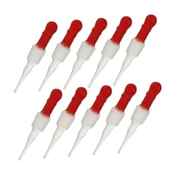 10pcs Dropper Pipette Fluid and Liquid Pipettors Glass Red CIYODO ...