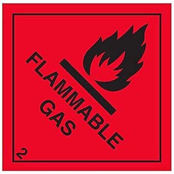 V Safety 6D002AF-S Flammable Gas Warning Hazard Diamond Sign - Square ...