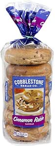 Amazon.com: Cobblestone Bread Company Cinnamon Raisin Bagels, 6 ct ...