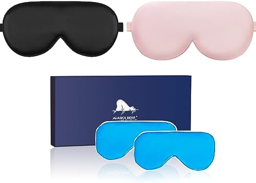 Amazon.com: ALASKA BEAR Cooling Gel Eye Mask Weighted Silk Sleep Mask ...
