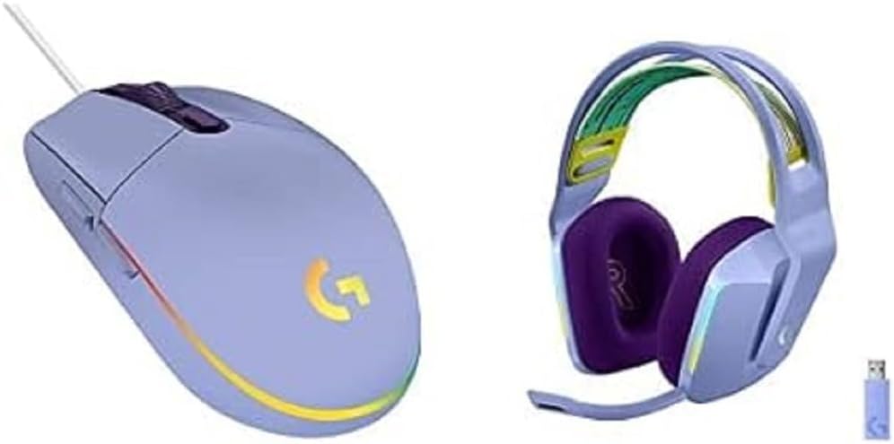 Logitech G733 LIGHTSPEED Wireless Gaming Headset + Logitech G203 Wired ...