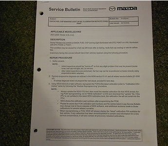 2000 02 03 2005 Mazda Tribute Service Bulletins Service Repair Shop ...