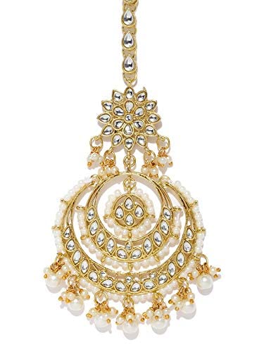 Buy SubhagAlankar Kundan Chaandbali Style Bindiya Style Brass Ethnic ...