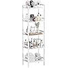 Amazon.com: HITNET 5 Tier Bamboo Shelf, Tall Narrow Bookcase, Freestanding Bathroom Storage Unit ...