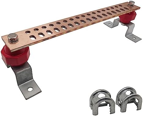 MOKIKUBA Copper Ground Bus Bar,Multipurpose Ground Bar Kit 16" x 2" x ...
