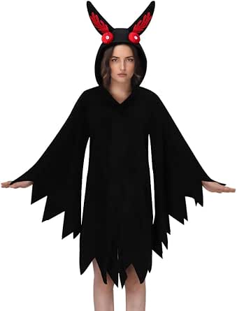 Amazon.com: Okbebe Women Mothman Costume Halloween Cosplay Mothman ...