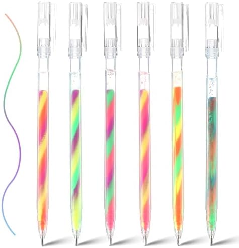 Amazon.com : Teaaha 6 Pack color changing gel pens, rainbow gel pens ...