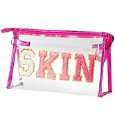 Amazon.com : AsodSway Preppy SPF Cosmetic Bag - SPF Chenille Varsity ...