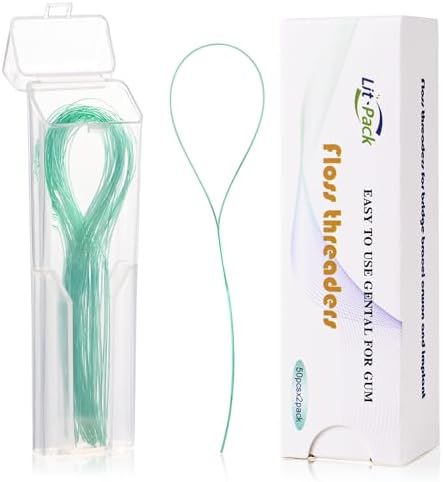 Amazon.com : Dental Floss Threaders, 50 Count, Green (1 Box, 50, Foot ...
