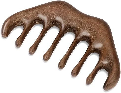 DOMINNE Wooden Massage Comb, Wide Tooth Scalp Massager for Hair Care ...