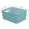 Rinboat Muti-Colour Rectangle Plastic Weave Storage Shelf Baskets, Pack ...