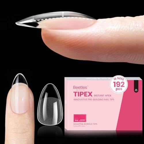 Amazon.com: Beetles Tipex Instant Apex Nail Tips Almond Short-Pre ...