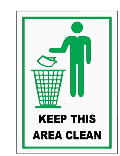 VVWV Keep This Area Clean Sign Sticker for Public Places Hospitals ...